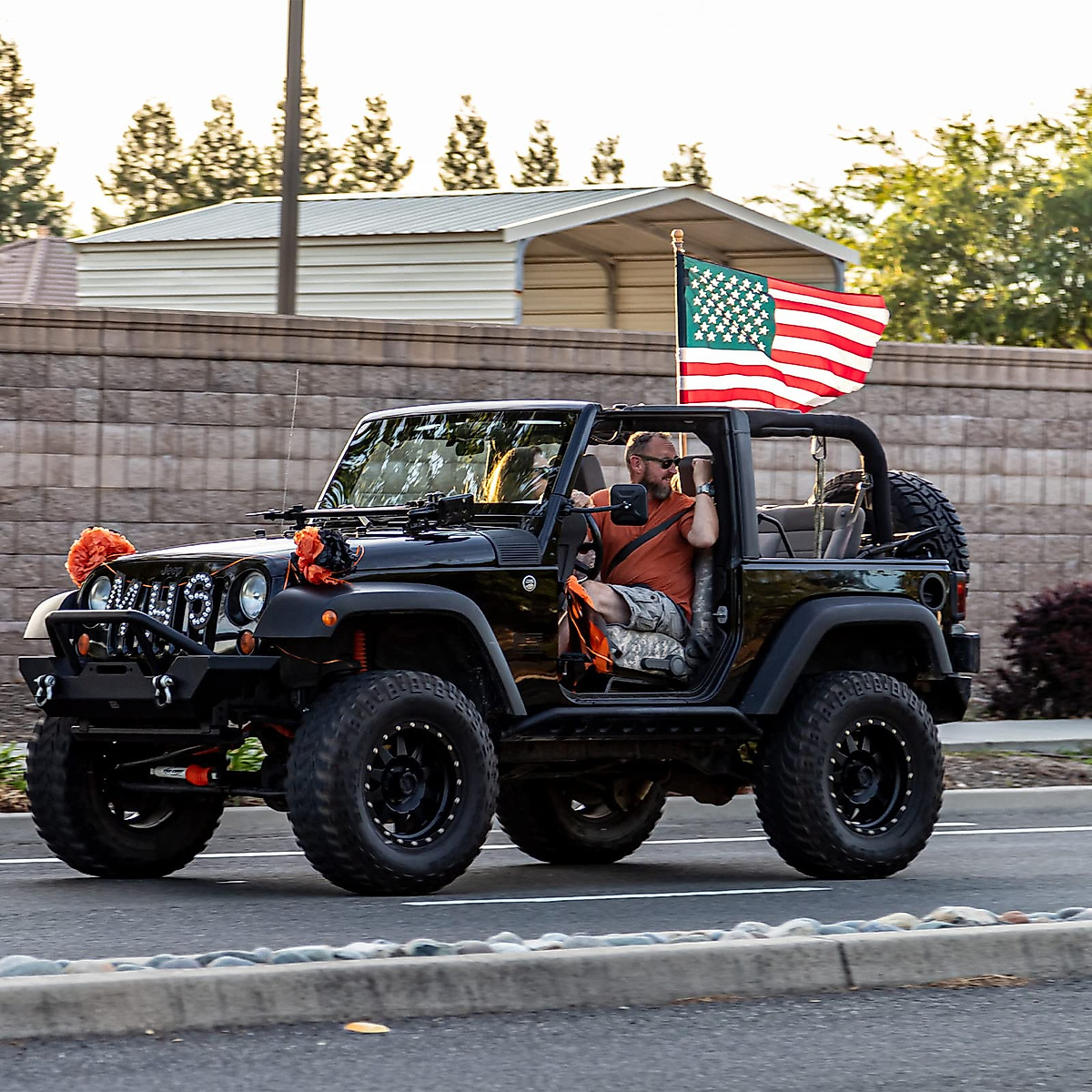 A-ZCOVER American Boat Flag 12x18 Inch Made in USA - with Embroidered Stars Sewn Stripes and 2 Brass Grommets - Heavy Duty Nylon Marine US Flags for July 4 Decorations Outdoor