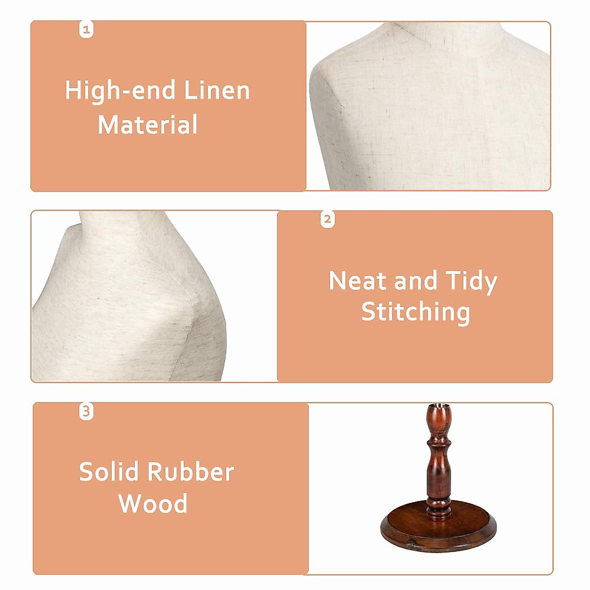 Bonnlo Upgraded Kid Dress Form, 5-6 years old, 7-8 years old, Toddler Mannequin Torse with Adjustable Rubber Wood Stand for Dress Jewelry Display (5-6 years old)