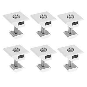 Create idea 6PCS PV Photovoltaic Solar Trapezoidal Mounting Brackets 30mm Solar Panel Clamps Aluminium Centre Clamps for RV Flat Roof Ship Ground Garage RV Flat Surface