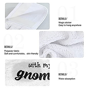 Lhammer Camping Gnomes Kitchen Towels Summer Gnomies Hanging Hand Towels for Bathroom Decor 2 Pack Beach Fingertips Tie Towels with Loop 12"x17"