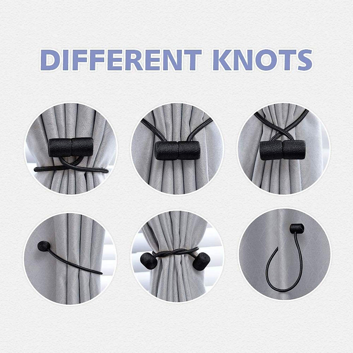 2 Magnetic Curtain Tiebacks- Drapery Holdbacks, Tie Backs Holdback for Blackout Sheer Window Treatment, Upgrade 2022