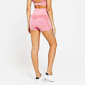 Bblulu High Waist Womens Seamless Yoga Shorts Tummy Control Running Elastic Shorts 4 Way Stretch Hot Pants Push Up Tighst