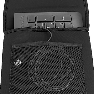 KuRoKo Keyboard Neoprene Sleeve Case(up to 18 Inches), with Wireless Mouse Storage & Cable and Charger Pouch (Black)