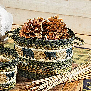 BLACK FOREST DECOR Mama Bear & Cub Braided Utility Basket - Medium