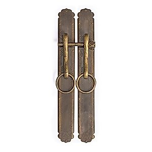 Hardware Philosophy Double Stitch Brass Cabinet Strip Hardware Backplate Pulls Set 16"