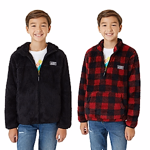 Eddie Bauer Boys’ Sweatshirt – 2 Pack Hooded Full Zip Hoodie Sweatshirt, Quarter Zip Pullover – Sweatshirts for Boys (5-20), Size 14-16, Black