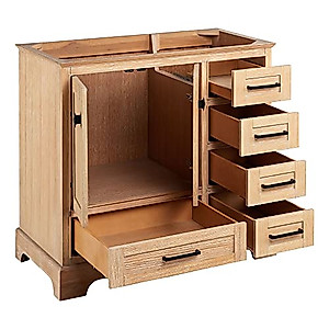 Signature Hardware 953664-36-UM-0 Quen 36" Free Standing Single Basin Vanity Set with Cabinet, Vanity Top, and Undermount Sink - No Faucet Holes