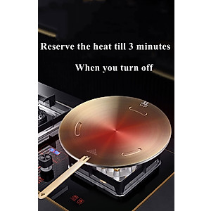 Heat Conduction Plate for Gas Stove, Beswarmy Heat Diffuser Cooking Induction Adapter Plate with Removable Handle, Coffee Milk Cookware Simmer Ring Plate Induction Hob Heat Cooking 6.3inch