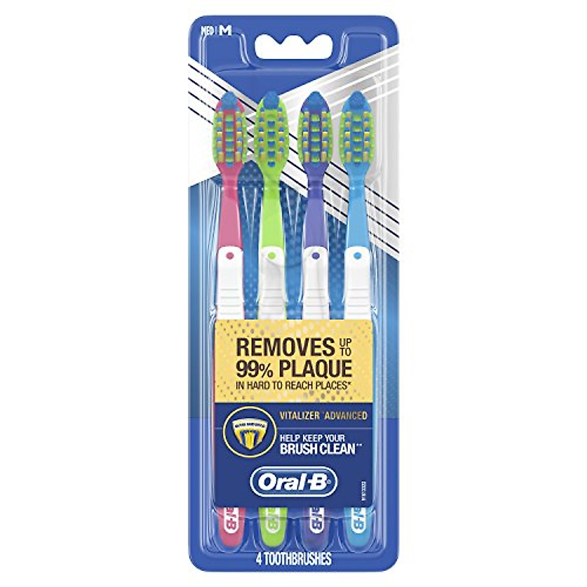 Oral-B Pro Health Vitalizer Advanced Toothbrushes, Medium, 4 Count