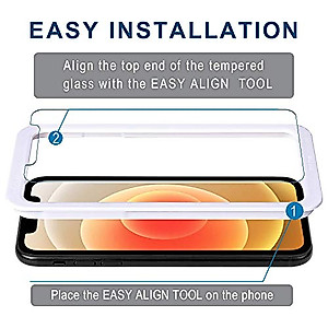 Arae Screen Protector for iPhone 12 / iPhone 12 Pro, HD Tempered Glass Anti Scratch Work with Most Case, 6.1 inch, 3 Pack