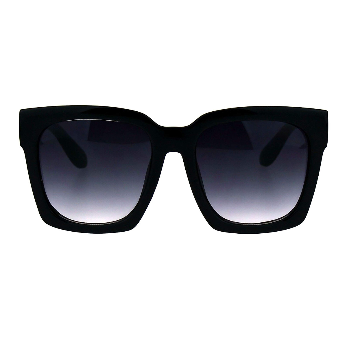 JuicyOrange SUPER Oversized Square Sunglasses Womens Modern Hipster Fashion Shades (shiny black (gradient lens), 55.5)