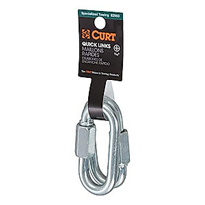 CURT 82903 Threaded Quick Link Trailer Safety Chain Hook Carabiner Clips, 5/16-Inch Diameter, 1,760 lbs., 2-Pack