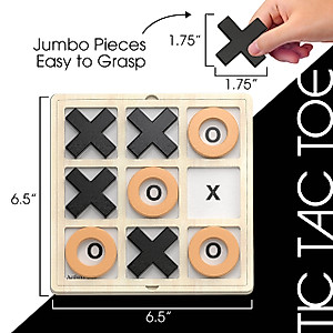 Keeping Busy Tic Tac Toe Wooden Game with Templates - Dementia Activities for Seniors – Alzheimers Activities for Dementia Patients - Busy Boxes for Dementia Patients - Big Matching Games for Adults