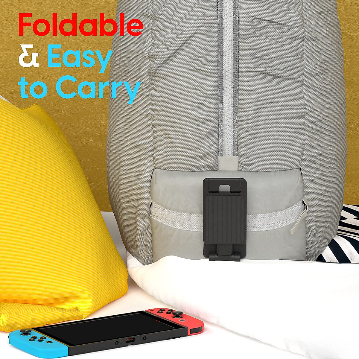 TALK WORKS Nintendo Switch Lite Stand - Folding Tabletop and Desktop Stand Display Holder Compatible with Nintendo Switch Lite - Adjustable Viewing Angle and Sturdy Base with Non-Slip Pad