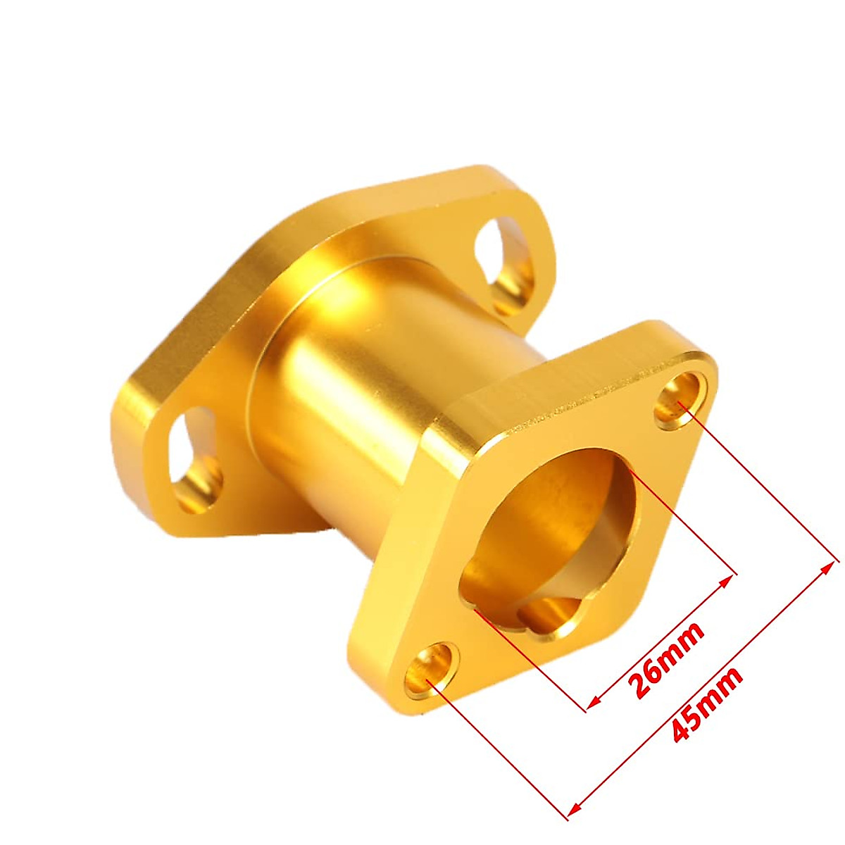 Performance Racing Intake Pipe Inlet Manifold CNC Aluminum with Gasket Screw for VM22 26mm Predator 196cc 212ccc CT200U Honda GX160 GX200 6.5HP OHV KT196 Clone Engines Mini Bike Go Kart Gold