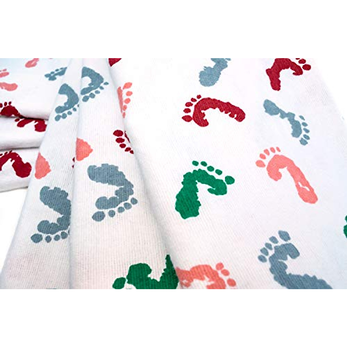 Baby Swaddle Hospital Blanket 3 Pack, Large Nursery Receiving Wrap, Unisex Boy Girl, 100% Soft Cotton Swaddles Newborn for Comforting, Durable Hospital Quality (Baby Feet, 3 Pack)