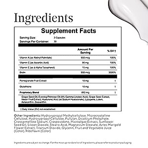 Murad Bright & Even Supplement – Pure Pomegranate Extract and Glutathione for Radiant, Glowing Skin – Reduce Appearance of Dark Spots from Within, 60 Capsules - 30 Day Supply