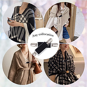 MJartoria Fit Dress Cinch Clips Back Cinch Set, Scarf Retro Cardigan Collar Shirt Shawl Coat Sweater Clips for Women (Black)