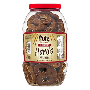 Utz Old Fashioned Sourdough Hard Pretzels – 26 oz Barrel (2 Count) – Big and Thick Classic Pretzel Twists, Crunchy Sourdough Pretzel with Zero Cholesterol, Brown