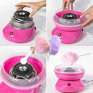 Candy Floss Machine, Premium Retro Cotton Candy Floss Maker Portable Cotton Sugar Machine Girl Boy Christmas Gift Marshmallow Machine 500w,Purple