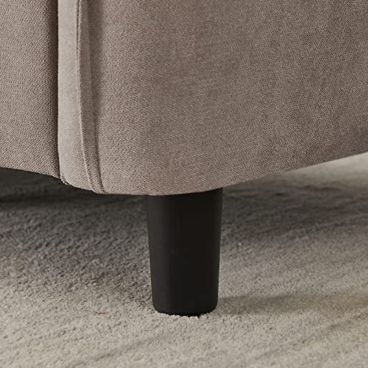 Jarenie 80" Convertible Sectional Sofa, 3-Seat L Shaped Couch with Ottoman, Modern Linen Upholstered Sofa Couches for Living Room, Apartment and Small Spaces, Beige