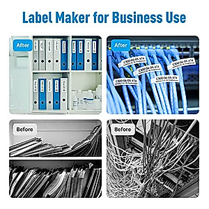DEEPIN D11 Label Maker Machine Portable Bluetooth Label Maker with Tape, Thermal Label Printer Multiple Templates for Phone, Mini Label Sticker Printer for Business Office Organization, Black