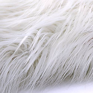AerWo Set of 2 White Decorative Fluffy Pillow Covers, 20x20 Inch New Luxury Series Merino Style Faux Fur Throw Pillow Covers Square Fuzzy Cushion Case, Off-White