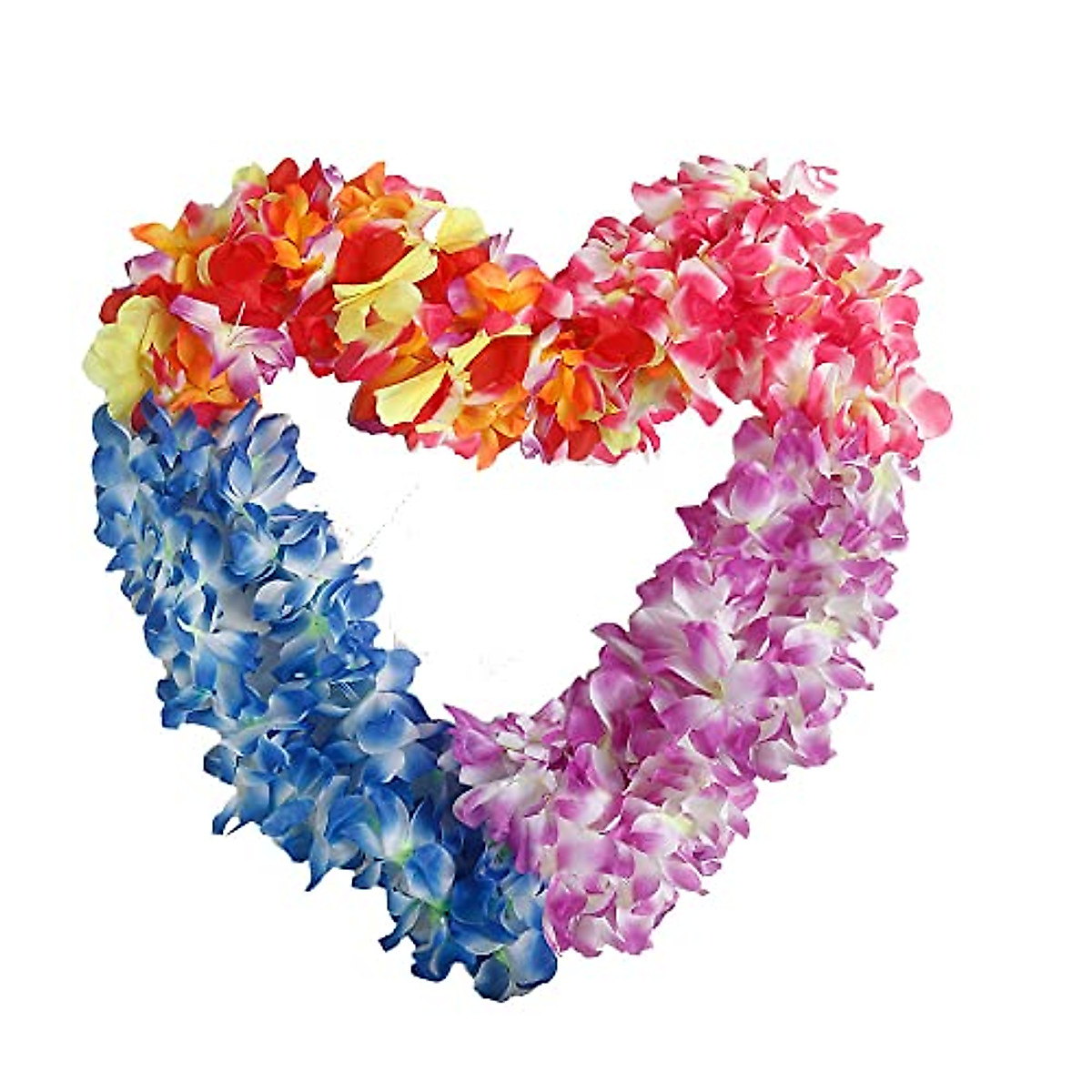 Pujiama 4 PCS Hawaiian Leis Necklace Tropical Luau Hawaii Flower Lei Theme Party Favors for Adults Kids Holiday Wedding Beach Birthday Decorations I Hawaiian Leis Party Supplies