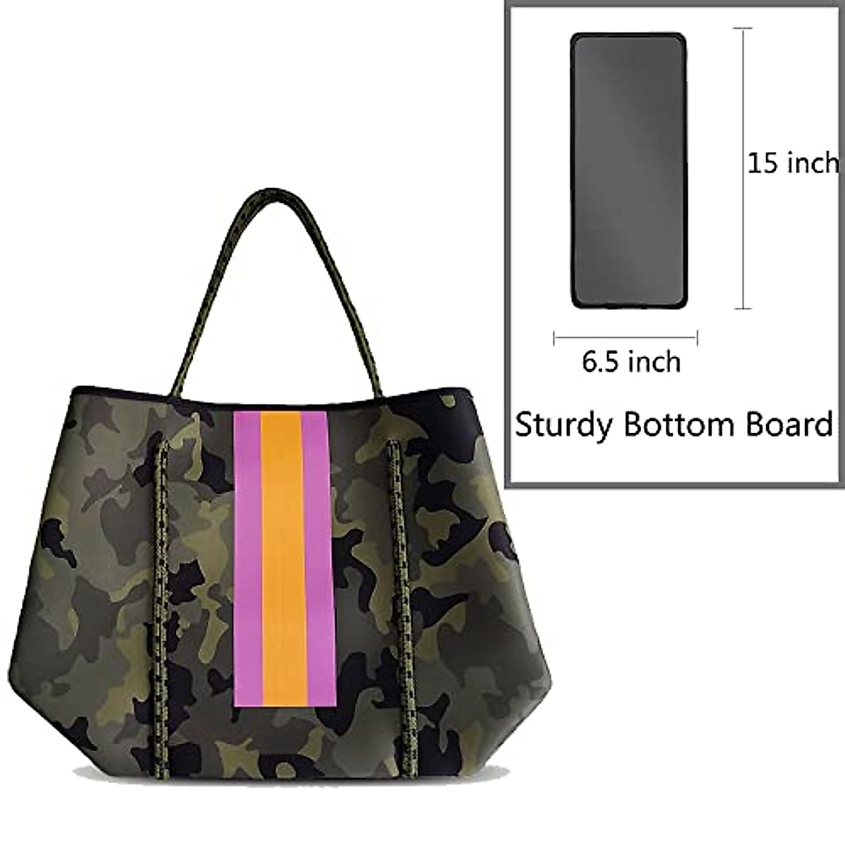 FLYMEI Women Tote Bags, Neoprene Tote Bag Large Women Shoulder Bag Beach Tote Bag with Handbags, Gym Totes/Diaper Bag for Mom