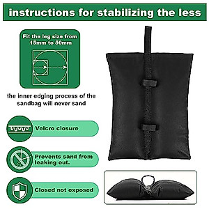 Nuenen 20 Pcs Canopy Weights Sand Bags Large Tent Weights 560 LBS Heavy Duty Gazebo Weights with Shovel for Outdoor Patio Canopy Tent Shelter Umbrella Instant Canopies Without Sand (Black)