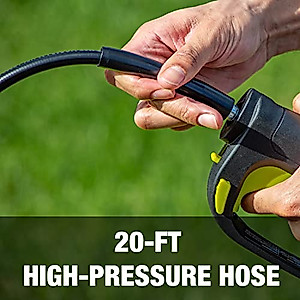 Sun Joe 24V-X2-PW1200 1196 Max PSI 1 GPM 48-Volt iON+ Cordless Portable Pressure Washer Kit w/ 2 x 4.0-Ah Batteries and Charger