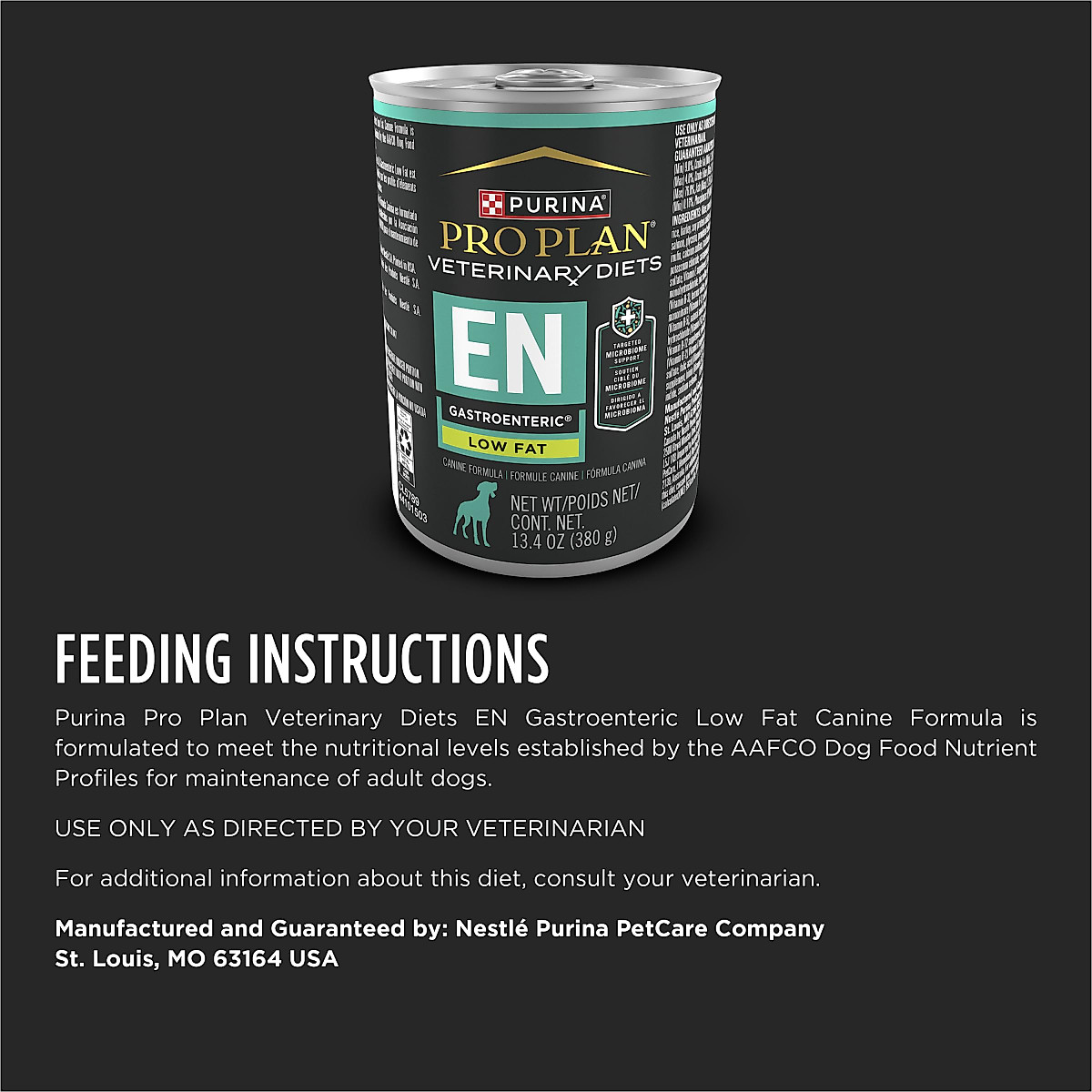 Purina Pro Plan Veterinary Diets EN Gastroenteric Low Fat Canine Formula Wet Dog Food - 13.4 Ounce (Pack of 12)