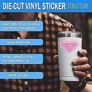 Miraki If Found Return To Girl With The Fat Ass Sticker, Pink Heart Sticker, Glitter Stickers, Cute Lover Stickers, Water Assitant Die-Cut Funny Decals for Laptop, Phone, Water Bottles, Kindle Sticker