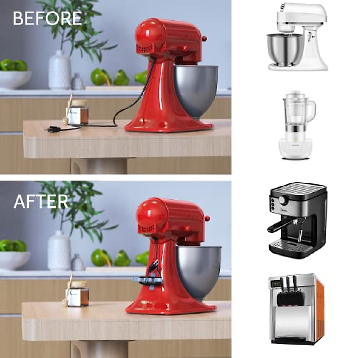 Cord Organizer for Kitchen Appliances, 10 Pack Upgraded Adhesive Winder Wrappers Cable Organizer for Stand Mixer, Blender, Coffee Maker, Pressure Cooker, Juicer, Micerowave Ovens