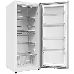 Hamilton Beach HZ8971 17 cu ft Upright Convertible Fridge/Freezer-Frost Free-Reversible Door-Removable Glass Shelves-LED Interior Light, White