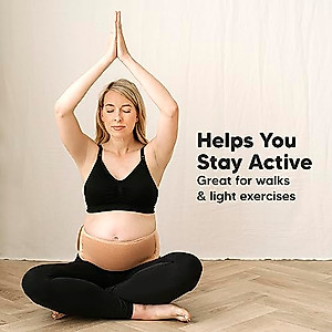 KeaBabies Maternity Belly Band - Soft & Breathable Pregnancy Belly Support Belt - Pelvic /Tummy Band Sling for Pants - Pregnancy Back Brace (Classic Ivory, M/L)