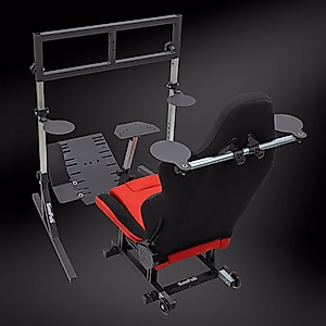 OpenWheeler GEN3 Racing Wheel Simulator Stand Cockpit Black on Black | Fits All Logitech G923 | G29 | G920 | Thrustmaster | Fanatec Wheels | Compatible with Xbox One, PS4, PC Platforms