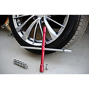 GTE TOOLS - LugStrong 26" Universal Compact Lug Wrench Set, Super-Strong Tire Iron & Lug Nut Remover - 2x more torque!  Never Get Stuck on the road again!