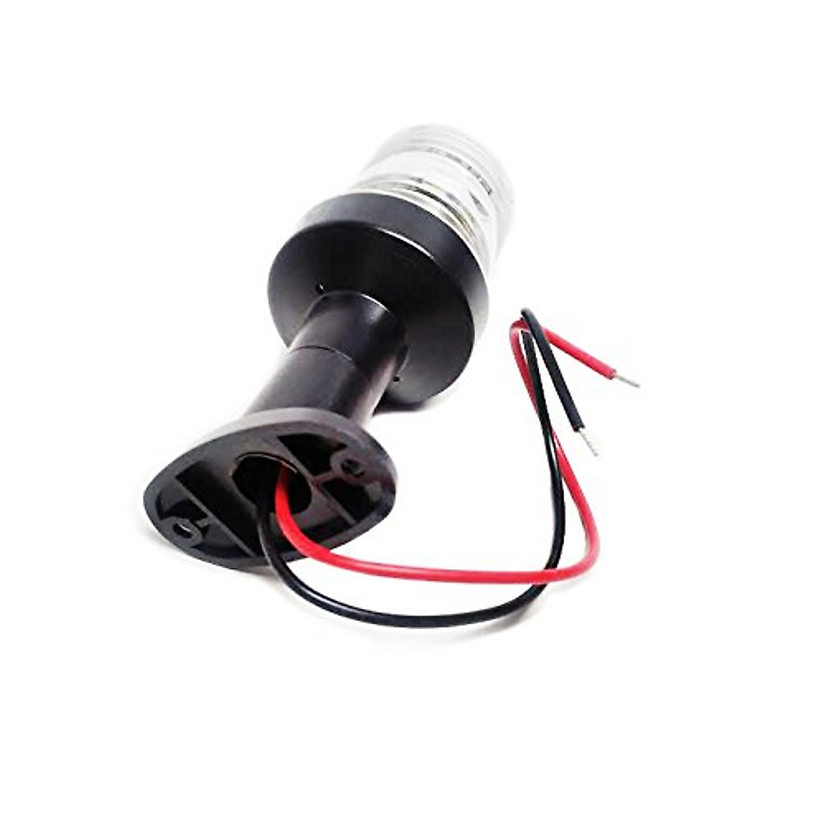 Pactrade Marine 12V Marine Boat Yacht Pontoon Navigation Anchor Light 360 Degrees All Around Nature White LED Splashproof Black Housing USCG Certified Approved (Fixed Base (H=5.5"))