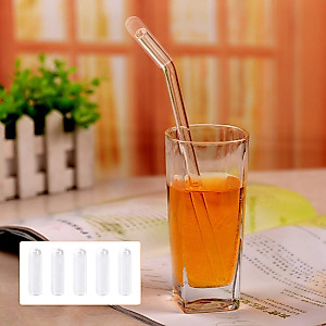 Hemoton Glass Straw Covers 10pcs Glass Straw Lid Protective Case Milk Transparent Straw Lids