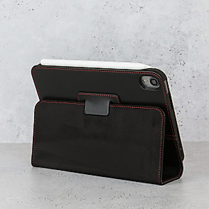 Casemade Real Leather Case Compatible with iPad Mini 7 (A17 Pro) / 6th Gen (2021) - Full-Grain Leather Cover, Auto Sleep/Wake, Dual Stand Position (Tan)