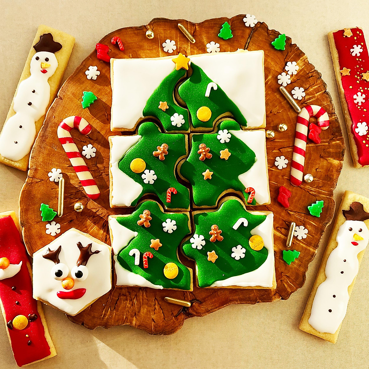 Large Rectangle Puzzle Cookie Cutter for Dough, 6 Pcs Multicutter 6.375" by 4.25" with 2.125-Inch Square Pieces (Puzzle)