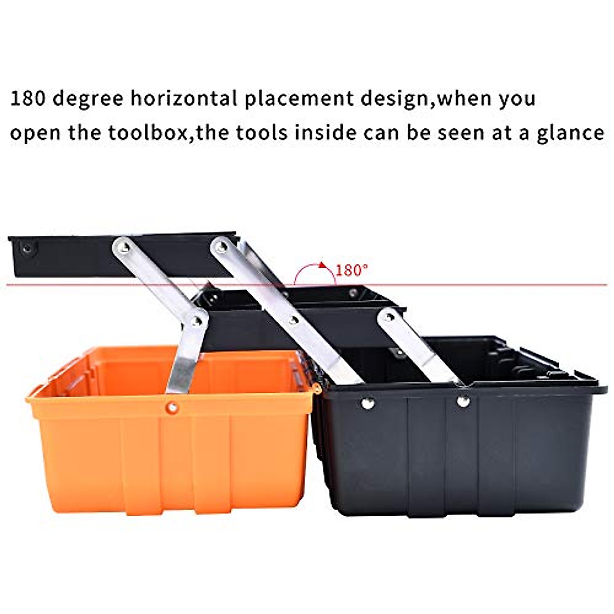 17-Inch Three-Layer Plastic Storage Box Tool Box Sewing Box Organizer, Multipurpose Organizer and Portable Storage Case for Art Craft and Cosmetic (Style B)