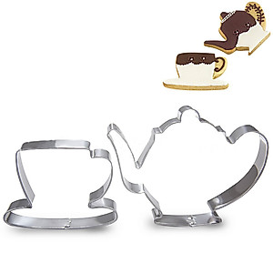 Tea Pot And Tea Cup Biscuit Cookie Cutter - Stainless Steel