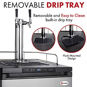 Kegco HBK309S-2K Full-Size Digital Homebrew Kegerator Dual Faucet Stainless with Ball Lock Keg, 1 count