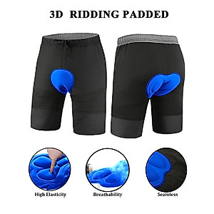 Men's Mountain Bike Shorts 3D Padded Baggy Bicycle Riding Cycling Shorts Quick Dry Lightweight Biking Shorts(Grey XXL)