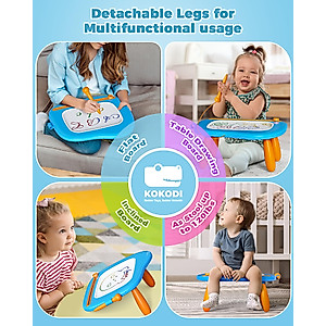 KOKODI Toddler Magnetic Drawing Board with Sturdy Legs, Large Colorful Mess Free Sketch Scribble Doodle Pad, Easter Birthday Gifts Toys for Boys Kids Preschooler Age 18 Month to 1 2 3 Years Old