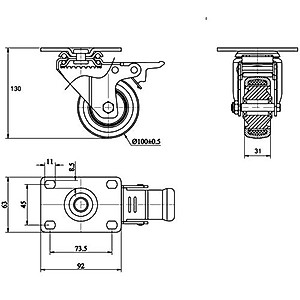 Finnhomy 4 Inch Caster Wheels Set of 4 with Brake Heavy Duty Plate Swivel Casters Premium Polyurethane Wheels PU Load Bearing 2,000 Lbs Lockable Anti-wear Smooth Casters Red (Free Screws)
