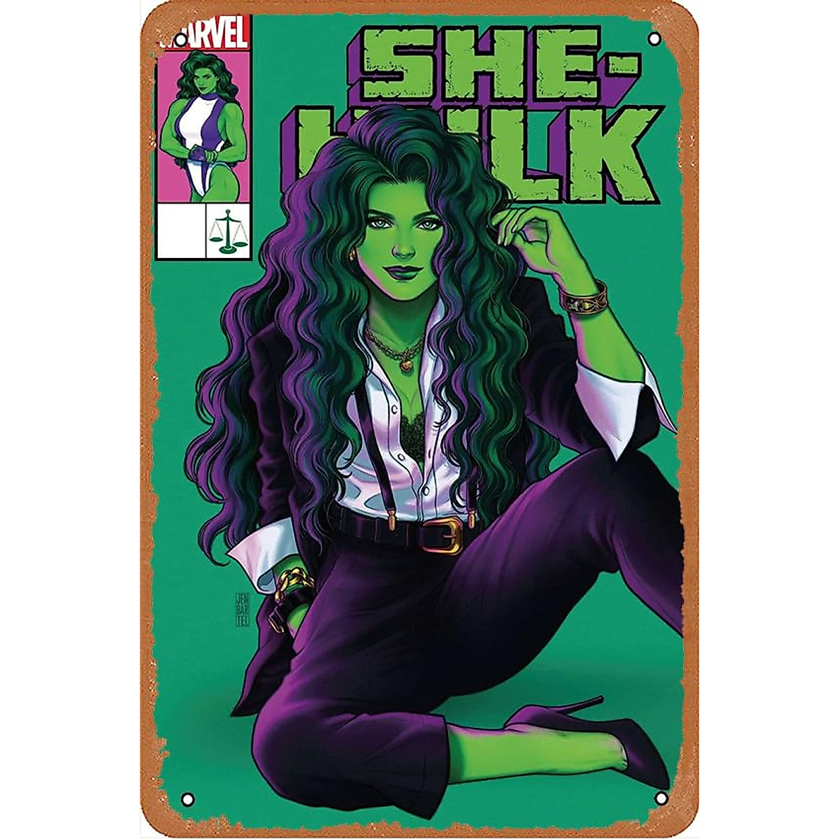 She-Hulk #5 [PRE-ORDER 07/20] Comics Poster Retro Metal Tin Sign Wall Home Wall Art Metal Tin Sign,cave,bar,Club,Home Wall Art Metal Tin Sign 8x12 Inches
