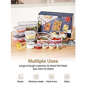 Kootek Food Storage Containers 21 Pack with Lids, Kitchen Airtight Meal Prep Container Reusable Pantry Organization and Storage Plastic Lunch Box Leak Proof Microwavable Dishwasher Safe